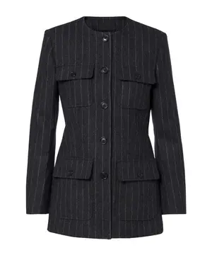 NILI LOTAN Jenette Striped Virgin Wool Jacket