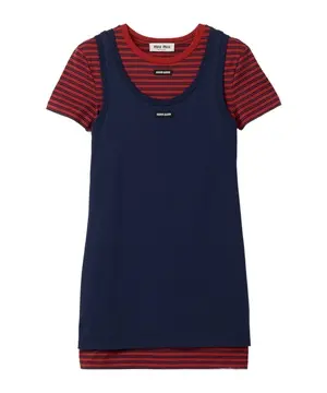 Miu Miu Jersey Dress - Ruby/blue