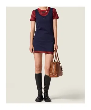 Miu Miu Jersey Dress - Ruby/blue