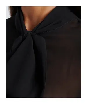 Nina Ricci Long-sleeve Silk Chiffon Blouse