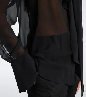 Nina Ricci Long-sleeve Silk Chiffon Blouse