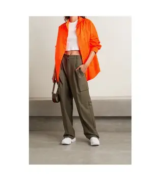 THE FRANKIE SHOP Perla Oversized Neon Shell Shirt