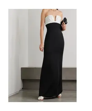 Roland Mouret Plunging V-neck Colour-block Dress