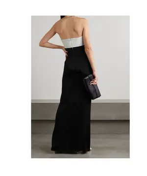 Roland Mouret Plunging V-neck Colour-block Dress