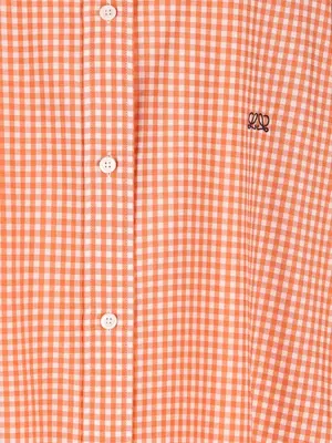 Loewe Long Sleeve Checked Shirt - Orange/white