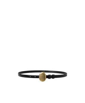 Celine Mini Maison Taurillon Leather Belt - Black