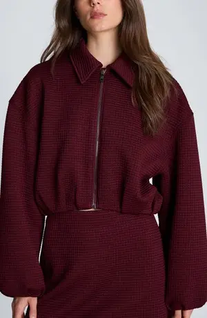 KENNETH COLE Cropped Bomber Jacket - Sugar Beet