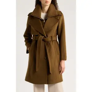 Soia & Kyo Fabianne Wool Blend Coat With Removable Bib - Espresso