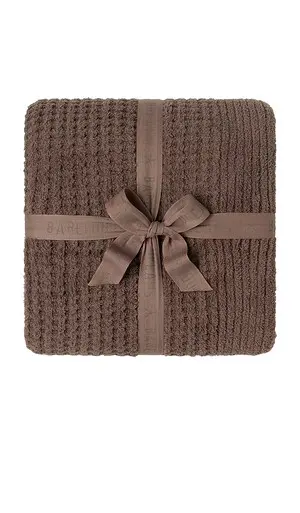 Barefoot Dreams Cozychic Waffle Throw In Tan