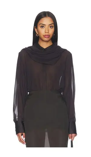 GESTUZ Lynne Scarf Shirt In Brown
