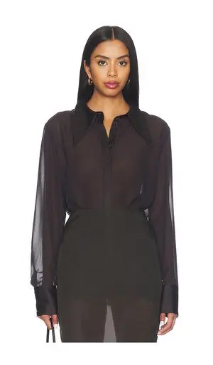 GESTUZ Lynne Scarf Shirt In Brown