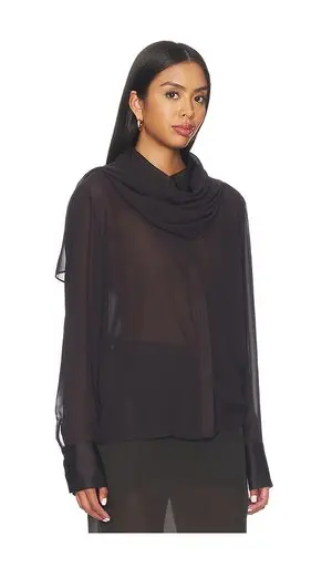 GESTUZ Lynne Scarf Shirt In Brown