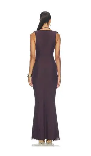 TIGER MIST Noemi Maxi Dress In Burgundy