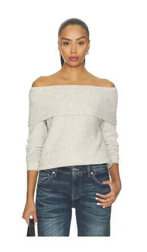 Heartloom Enly Sweater In Light Grey - Greige