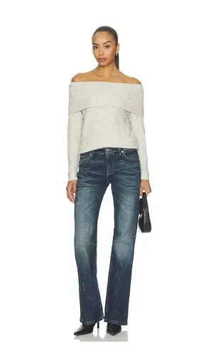 Heartloom Enly Sweater In Light Grey - Greige