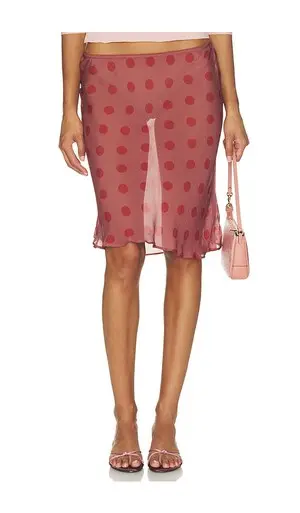 With Jéan Penny Skirt In Red - Red Dot