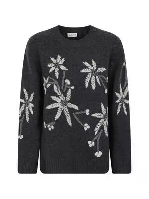 P.a.r.o.s.h Floral-embroidered Sweater - Grey