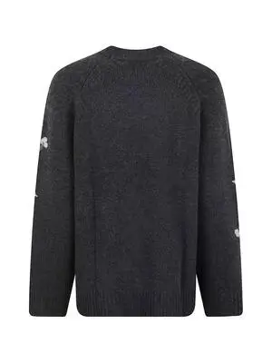 P.a.r.o.s.h Floral-embroidered Sweater - Grey