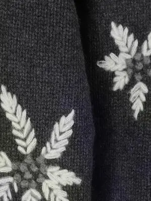P.a.r.o.s.h Floral-embroidered Sweater - Grey