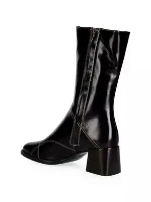 BILLI BI Contrast-stitch Calf Leather Ankle Boots