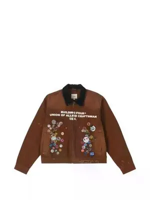 BLDG4 Worker Distressed Pin-embellished Jacket