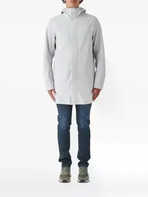 K-WAY Marlyn Hooded Logo-patch Coat - Grey