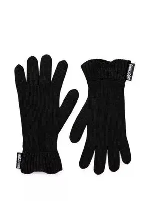 Moschino Logo-tag Ribbed-trim Gloves