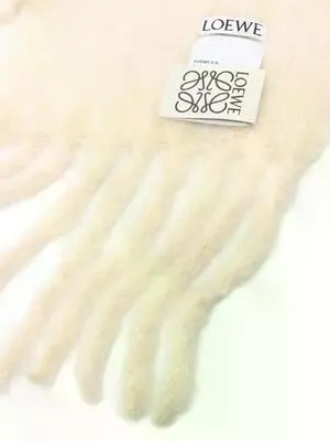 Loewe 2020s Anagram Fringed Scarf - Neutrals