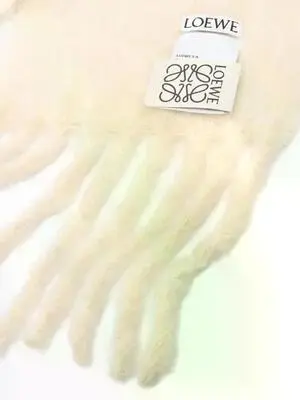Loewe 2020s Anagram Fringed Scarf - Neutrals