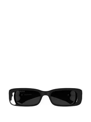 Balenciaga Dynasty Bb Logo-plaque Rectangle-frame Sunglasses - Black