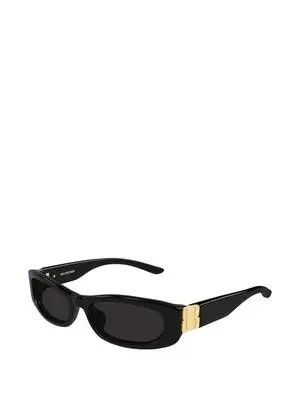 Balenciaga Cosmo Bb-logo Oval-frame Sunglasses - Black