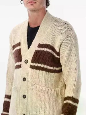 Universal Works Langdale Chunky-knit Striped Cardigan - Neutrals