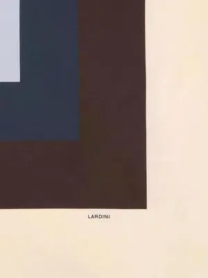LARDINI Geometric-print Silk Scarf - Neutrals