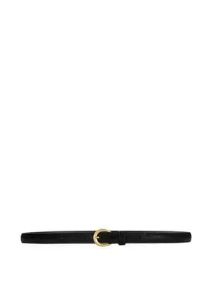 LARDINI Ostrich-embossed Leather Belt - Black