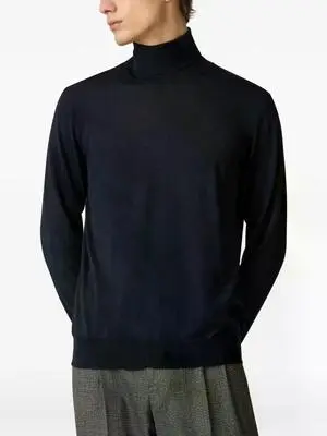 LARDINI Turtleneck Sweater - Blue