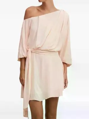 EVER NEW Sammy Draped Asymmetric Mini Dress - Neutrals