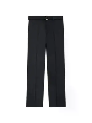 LARDINI Flat-front Straight-leg Trousers - Blue