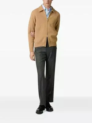 LARDINI Zip-up Knitted Bomber Jacket