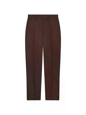 LARDINI Pleated Straight-leg Trousers - Brown