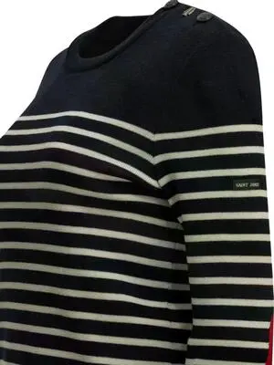 Saint James Striped Button-detail Sweater