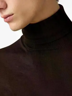 LARDINI Wool Turtleneck Sweater - Brown