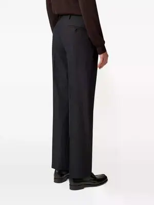 LARDINI Micro-herringbone Double-pleated Trousers