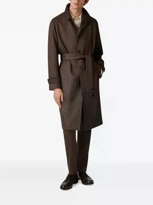 LARDINI Single-breasted Wool Trench Coat