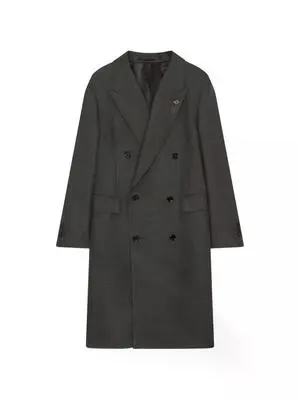 LARDINI Double-breasted Peaked-lapel Coat - Grey