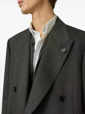 LARDINI Double-breasted Peaked-lapel Coat