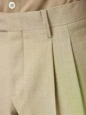 LARDINI Pleated Wool Straight-leg Trousers
