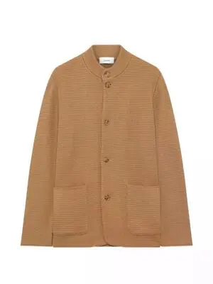 LARDINI Mandarin-collar Basket-stitch Cardigan