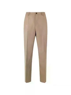 SLOWEAR Elasticated-waistband Tapered Trousers - Neutrals