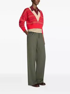 Dries Van Noten Elasticated Viscose Pants - Green