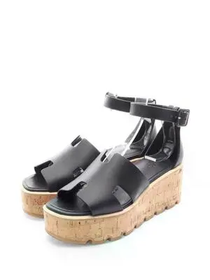 Hermès Luss Wedge Sandals - Black